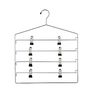 Organize It All 4 Tier Swing Arm Slack Rack Hanger, Closet Organizer for Pants, Scarves, Skirts