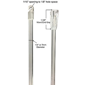 48 Inches Long Clear Blind Tilt Wand Replacement with Hook and Grip (2 Piece Pack)