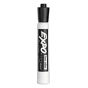 EXPO Low Odor Dry Erase Markers, Chisel Tip, Black, 36 Count