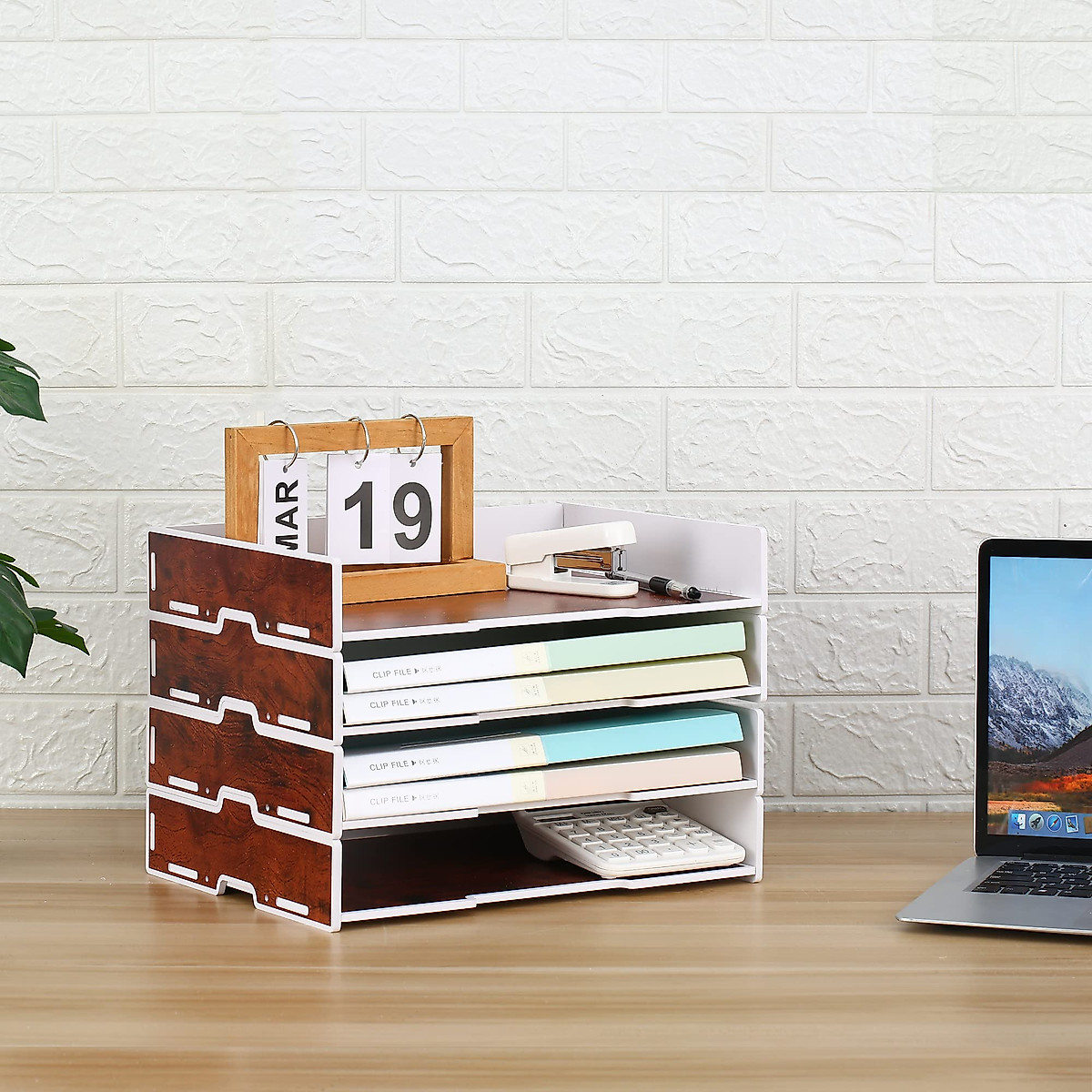 4 Layers Desktop Organizers paper trays Letter document Tray file sorter organizer paper holder for desk parchment paper organizer desktop file holder Home School Office for Women Girls