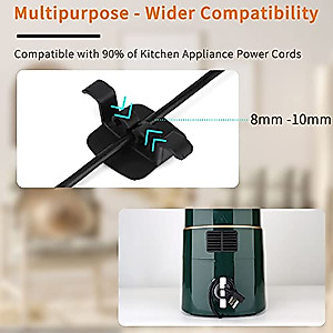 4PCS Cord Organizer for Appliances Kitchen Appliance Cord Organizer LVYOUIF Heat Resistance Cord Wrapper Upgraded Cord Keeper Large Adhesive Cord Wrap Holder Black+White+Grey+Blue 4 Colors