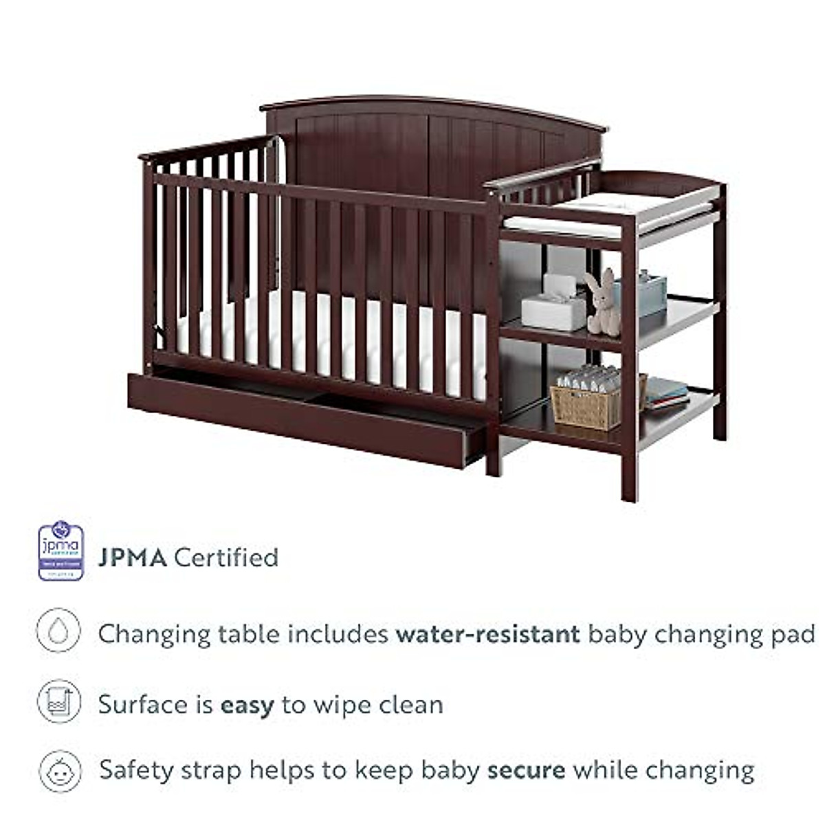 Storkcraft Steveston Crib & Changer w/Drawer - Espresso