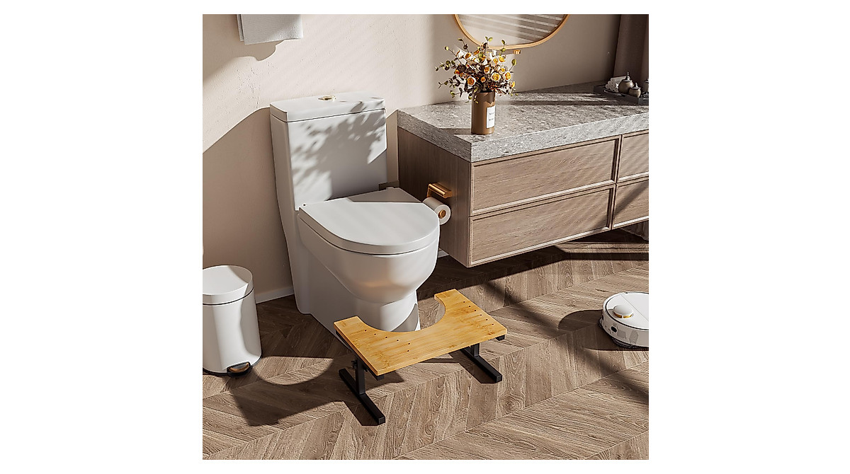 Adjustable Bamboo Toilet Stool for Ergonomic Relief