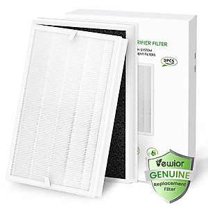 VEWIOR Air Purifier Filter Replacement for ClearAir-A7-4 Stage Filtration, H13 True HEPA Filter, Activated Carbon Filter（More Particles+Sponge） for Pet Dander, Pollen, Oddors(2PCS)