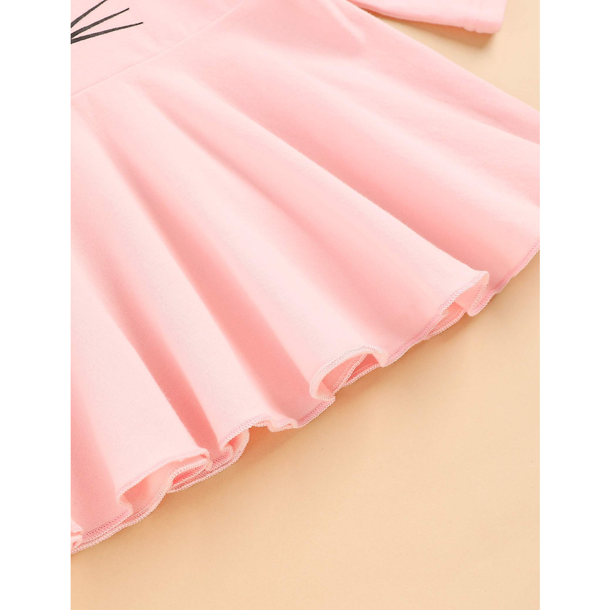 bilison Toddler Baby Girl Easter Outfit Sets Cute Long Sleeve Dress Top Bunny Floral Pants Girl Easter Clothes Sets