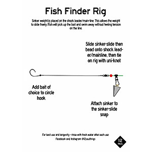 3 Pack 'Fish Finder' Heavy Duty (HD) Red Drum Surf Fishing Rigs 100LB Mono (9/0 - HD)