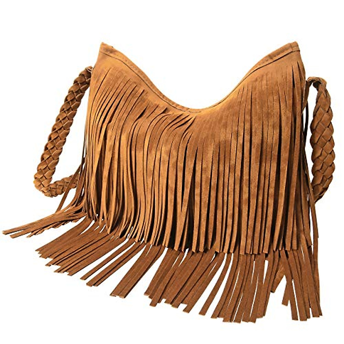 Ayliss® Hippie Suede Fringe Tassel Messenger Bag Women Hobo Shoulder Bags Crossbody Handbag,Brown