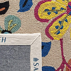 SAFAVIEH Four Seasons Collection 2'6" x 4' Ivory/Multi FRS427A Hand-Hooked Floral Accent Rug