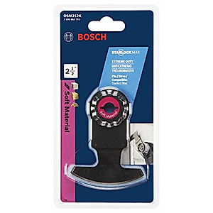 BOSCH OSM212K 2-1/2 In. StarlockMax Oscillating Multi Tool Soft Materials High-Carbon Steel Knife Segmented Blade for Extreme-Duty Applications Removing Sealants, Cutting Carpet, Cardboard, Shingles