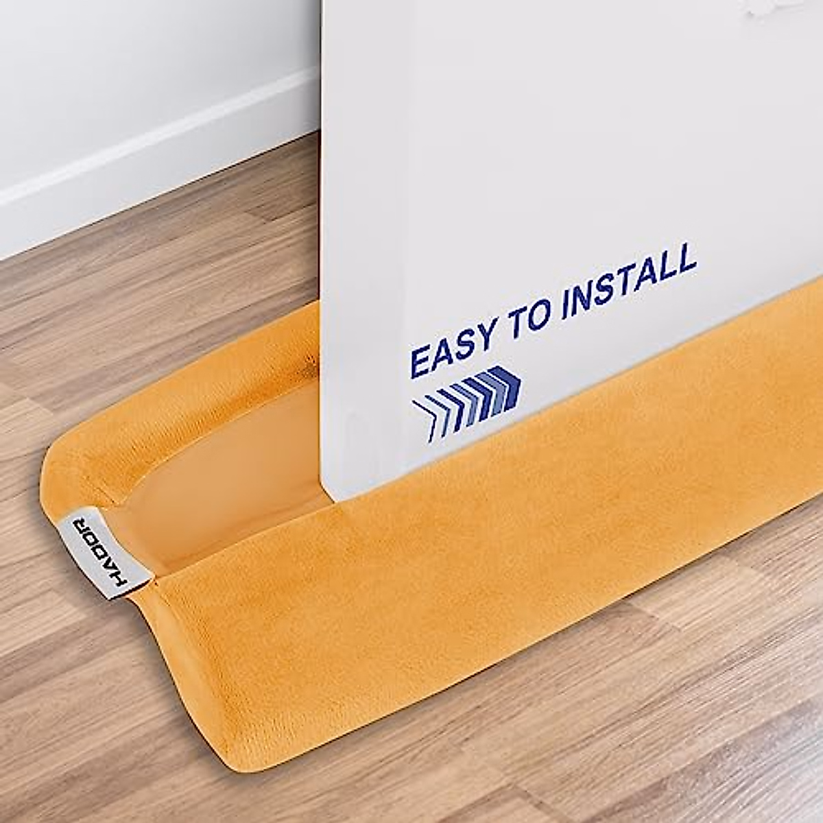 HADOR Door Draft Stopper Noise Blocker 36 Inches for Bottom of Door, Mustard Yellow Twin Triangular Under Door Draft Stopper Seal Gap Machine-Washable Air Blocker