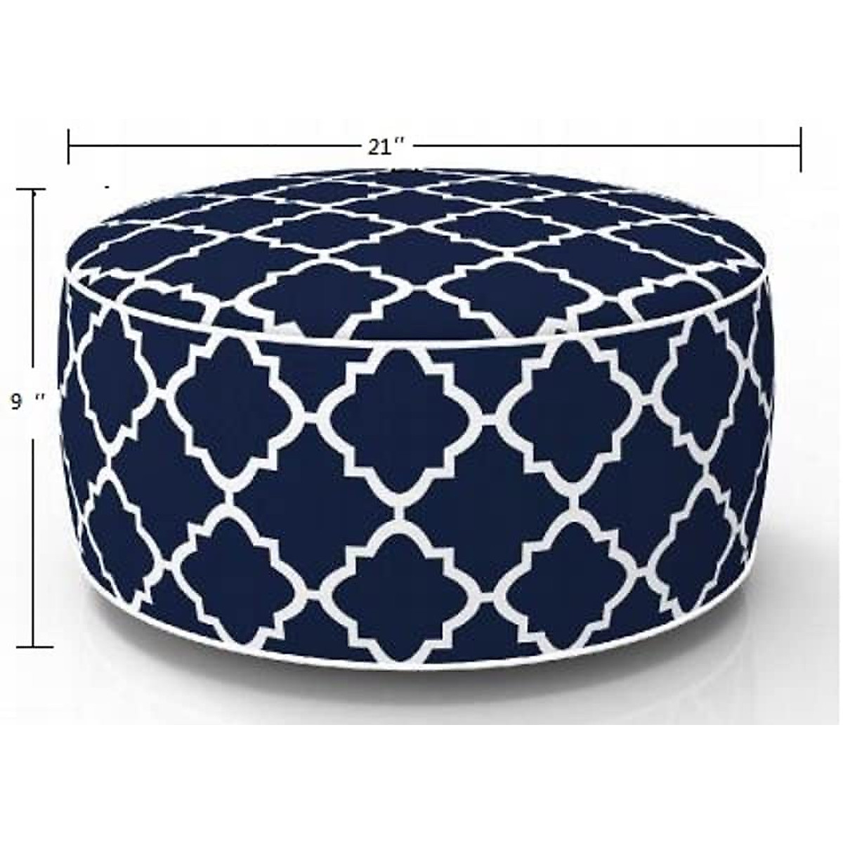 Gaier Inflatable Footstool Round Ottoman 21x9 Inch Used for Indoor or Outdoor Kids/Adults Home Yoga Patio Deck Front Porch Backyard Garden Travel Portable Camping Bearing 285 lb (Blue)