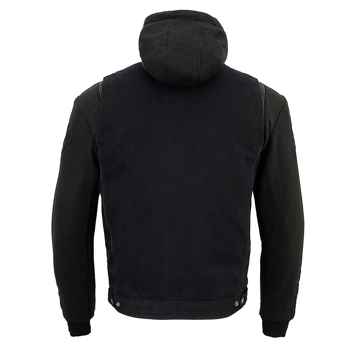 Milwaukee Leather MDM3020 Men's Black Denim '5-in-1' Club Style Vest with Removable Hoodie - Large