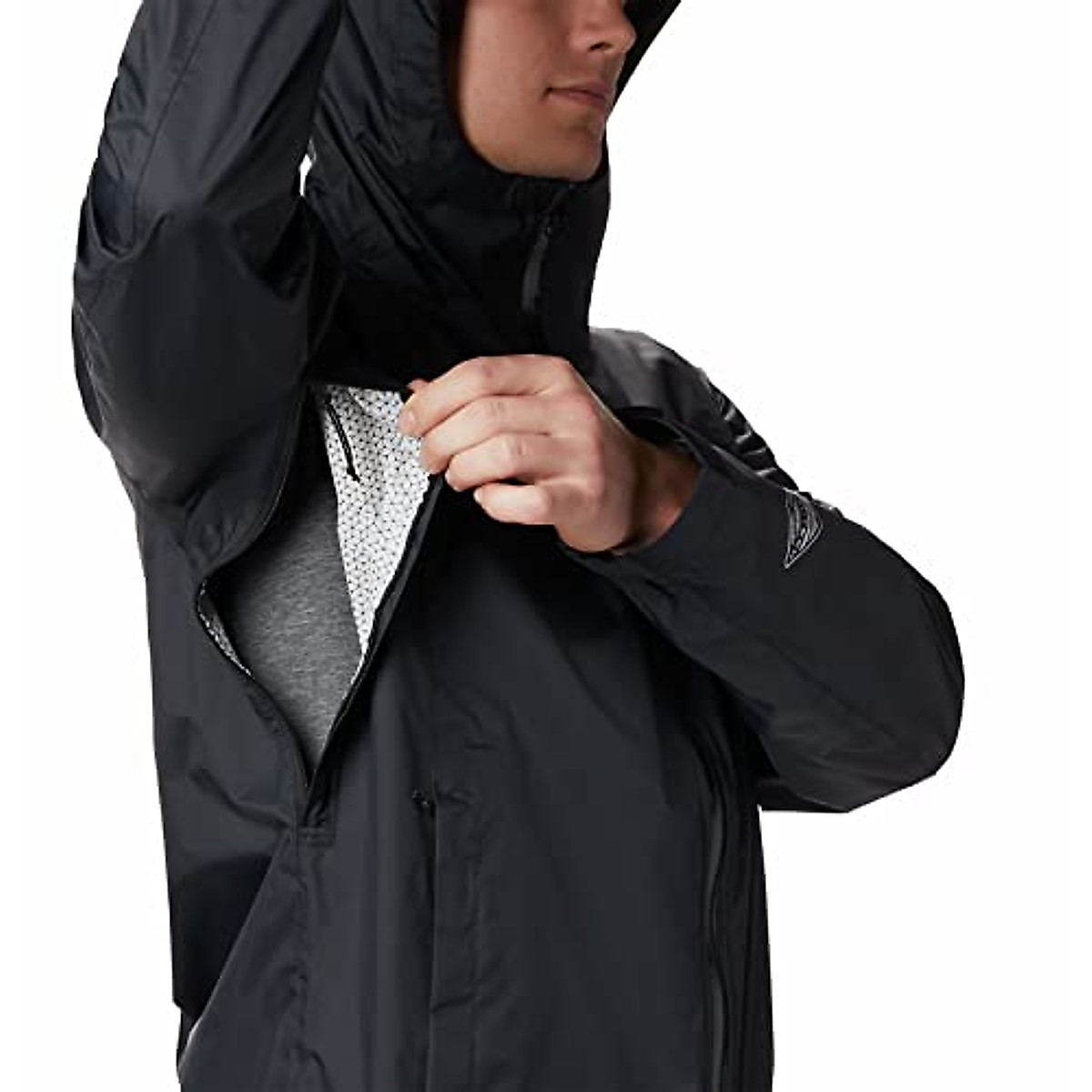 Columbia Men's Evapouration Rain Jacket, Waterproof and Breathable-, Black, Medium