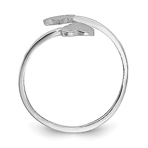 IceCarats 14K White Gold Double Heart Love Ring
