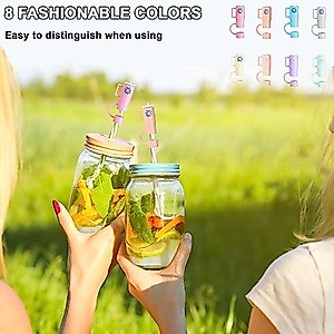EXQUILEG Straw Covers Cap Fit for Stanley Cup, 8Pcs Silicone Straw Toppers Compatible for Stanley 30&40 Oz Tumbler, 10mm Drinking Straw Tip Covers Fit for Stanley Cups Accessories