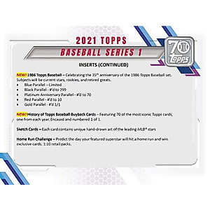 Topps 2021 Series 1 Baseball Hanger Pack