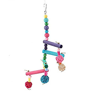 Bird Toys Natural Wooden Parrot Hanging Swing Toy Suitable for Medium and Small Parrots & Birds