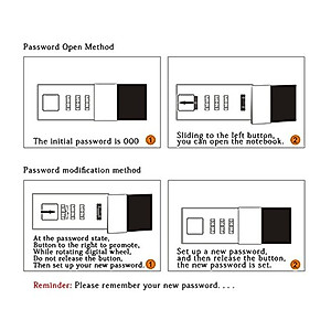 Lock Journal Combination Lock Writing Travel Diary Planner Organizer Digital Password Notebook Locking Journal Diary (style 2)