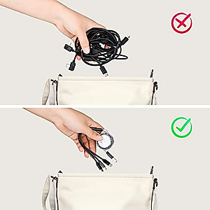 Multi USB Retractable Charger Cable,Arsiped 2 Pack 3 in 1 Multiple Charging Cord Adapter with Mini Type C Micro USB Port Connectors Compatible with Cell Phones Tablets Universal Use (3.3ft/Black) …