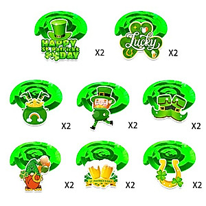 32 Pieces St Patricks Day Decorations Hanging Swirls, St. Patricks Day Decorations Shamrock Clover Leprechaun Horseshoe Ceiling Foil Streams for Lucky Day Home Irish Party Supplies