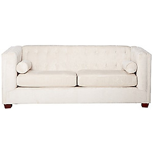 Coaster Home Furnishings Alexis Chesterfield Sofa with Track Arms Almond, 35" L x 86" W x 32.5" H (504391)