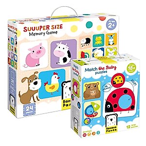 Banana Panda Memory Game and Matching Puzzle Bundle for Toddlers