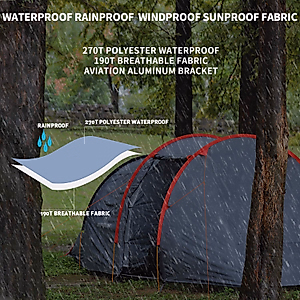 Wolf Walker Motorcycle Tent for Camping 2-3 Person Waterproof Instant Tents with Integrated Motorcycle Port for Outdoor Hiking, Backpacking, Picnic Fast Pitch