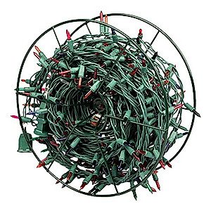 Christmas Light 12" Storage Reels Container (3pk)- Heavy Duty Metal Construction w X-Mas Zipper Carrying Bag Case for House Holiday Tree Lights, Wind up Extension Cords, Garland & Holiday Decoration