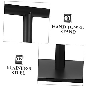 KICHOUSE Towel Rack Towel Bar Kitchen Towel Holder Towel Holder Stand Vanity Towel Holder Bathroom Towel Holder Countertop Towel Hanger T-Shaped Hand Towel Holder Black 304 Stainless Steel