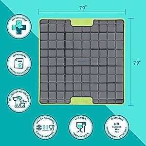 Lickimat Tuff, Heavy-Duty Playdate, Dog Slow Feeder Lick Mat, Boredom Anxiety Reducer; Perfect for Food, Treats, Yogurt, or Peanut Butter, Fun Alternative to a Slow Feed Dog Bowl, Turquoise