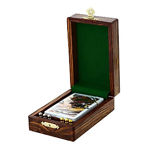 Indian Glance Cribbage Board Game With Storage Unique Metal Pegs And Playing Cards Game Gift Set Box