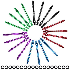 30 Pcs Dart Shafts for Steel Tip Medium 2BA Thread Aluminium Alloy Dart Stems 50 mm 53 mm with Rubber Rings Replacement Harrows Dart Accessories and Flights(Classic Style,Multi Colors)