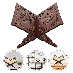 Wooden Quran Stand 11.4 x 8.2 Inches Stand Muslim Bible Holder Islam Foldable Rehal Bible Magazine Cookbook Rehal for Quran Display Holder Islam Religious Gift