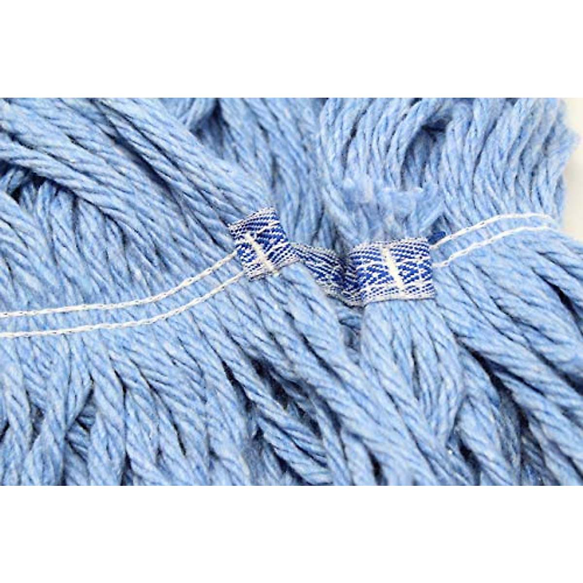 Turkey Creek Essentials Mop Heads Commercial Grade USA Made Looped End Heavy Duty Large Mop Head of Blue 4-Ply Synthetic Yarn Industrial Wet Mop Head Replacement and String Mop Refills (1, Large)