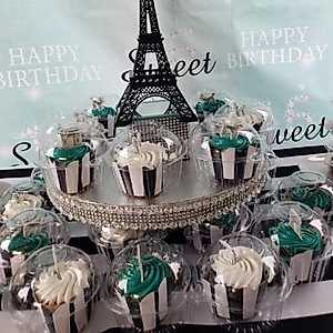 Yosoo Cupcake Containers 100Pcs Transparent PP Cups Single Muffin Cup Boxes Cakes Holder Patty Container Baking Carriers Single Cup Size 10 x 8cm / 3.94 x 3.15inch