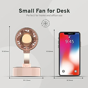 Elingmor Desk Fan, Turbo Force Tabletop Fan with Aromatherapy Diffuser, 120 Degree Pivoting Head, Portable Quiet 4-speed Air Circulator Fan, Samll but Powerful, for Bedroom Home Office