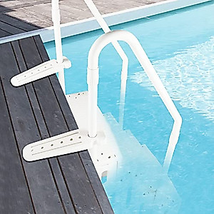 VINGLI Pool Ladder Heavy-Duty 4 Safety Step for Above Ground Pools Stair Entry System with Handrails, 33.5” x 27.2" x 77.9", 400lb, White