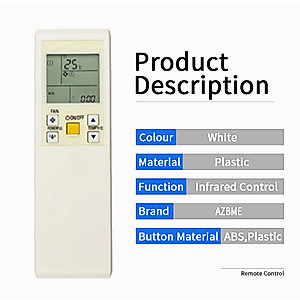 Replacement Remote Control for Daikin Air Conditioner FTXN09KEVJU FTXN24KVJU 2MKS50G2V1B ARC452A20 ARC452A21 ARC452A22 ARC452A1 ARC452A9 ARC452A15 ARC452A16 ARC452A17 ARC452A18 ARC452A19