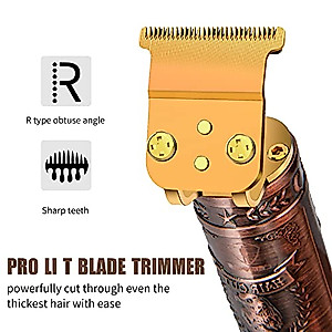 Ceenwes Zero Balde Hair Trimmer Pro T Outline Clippers T Blade Trimmer Cordless Zero Gapped Trimmer Professional Hair Clippers for Men