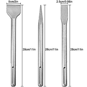 6-Piece SDS Max Chisel Set, CertBuy Concrete Drill Bit Set Rotary Hammer Bits Chisel Set Including Point Chisel, Flat Chisel and Scaling Chisel