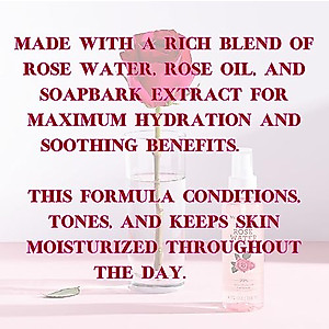 NATUREWELL Rose Water Hydrating Facial Toner Mist for Dewy & Radiant Skin, 100% Vegan, Refreshing, Conditioning, Soothing, Redness Reducing, Perfect for Travel, 4 Fl Oz