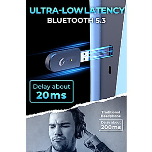 Gvyugke Wireless Gaming Headphones for PS5/PS4/PC/Nintendo Switch/Mac, 2.4GHz, Bluetooth 5.2 Gaming Headset with Mic for Mobile Device, Noise Canceling, Bass Surround, 50mm Driver,40H Battery