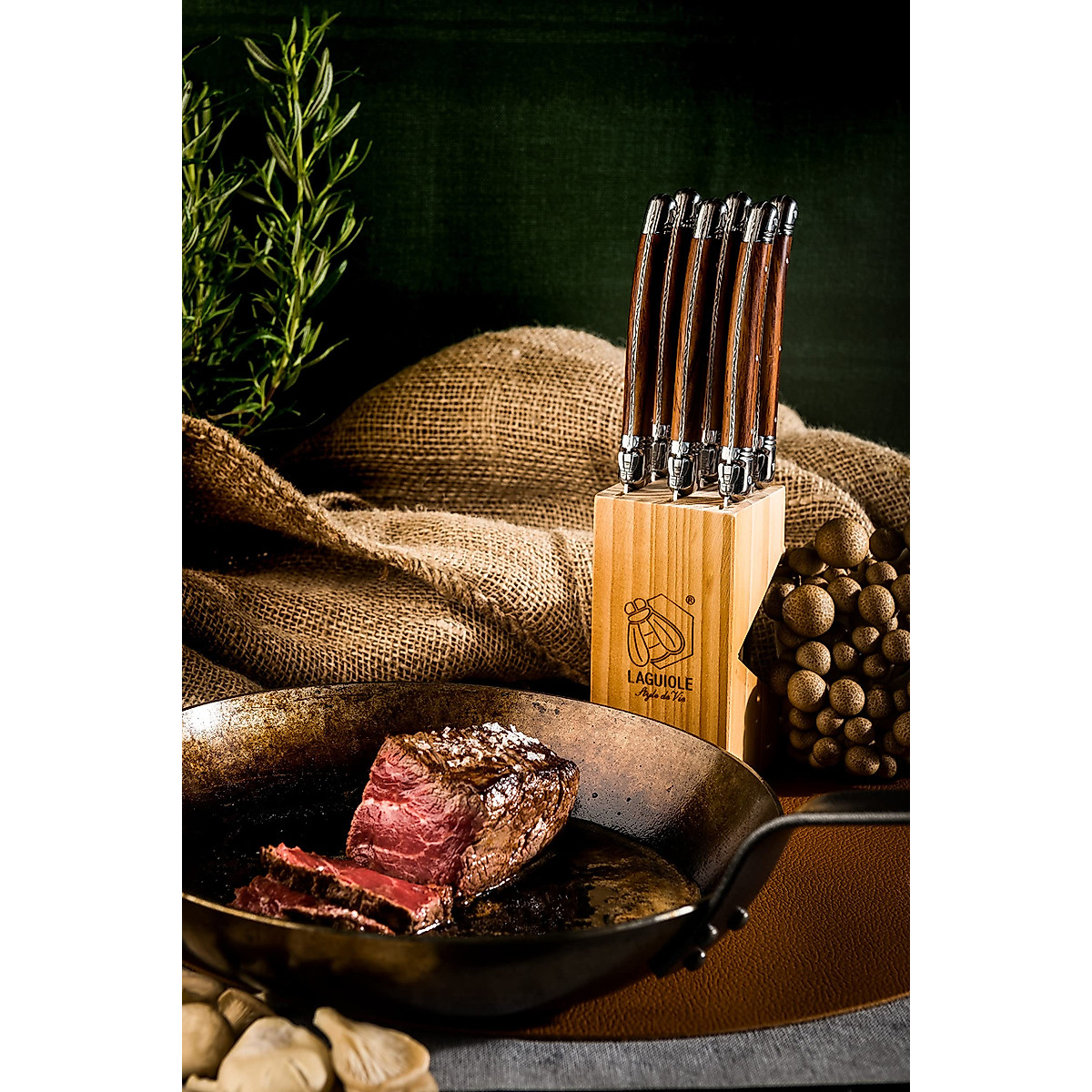 Laguiole Style de Vie Premium Line Steak Knife 1.8 mm Thick 6 Pieces Wood Colour