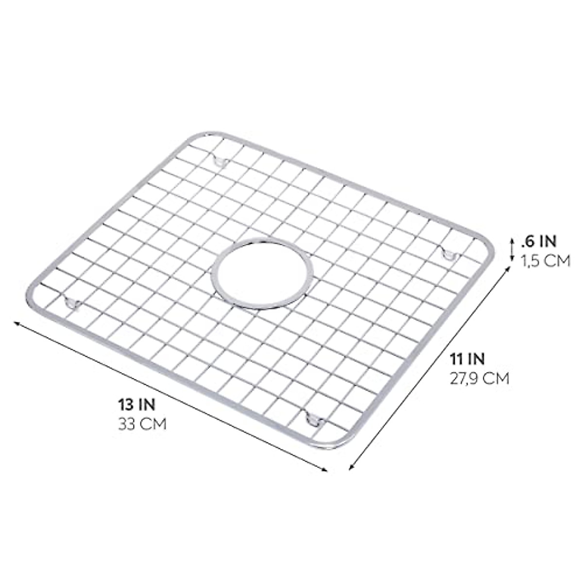 iDesign Kitchen, Bathroom, Basement, Garage, The Gia Collection, 12.75" x 11", Polished