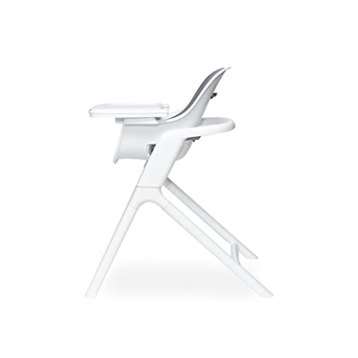 4moms Connect High Chair, One-Handed Magnetic Tray Attachment, White/Grey