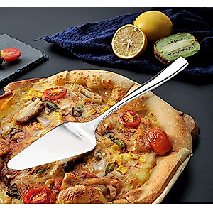 KSENDALO Luxurious Pie Server Spatula, 304 Stainless Steel Pie Spatula Cake Server for Pie Tart Cake Dessert Pizza, Silver(Option a)
