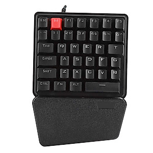 fosa1 One Handed Gaming Keyboard with Hand Rest,One Handed RGB Mechanical Gaming Keyboard, Left Handed Mechanical Keypad Support Mobile Game Connection,36 Keys,USB