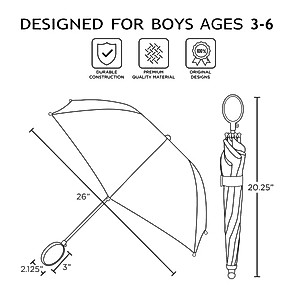 Nintendo boys Kids, Mario And Luigi Children's Rainwear, Ages 3-8 Umbrella, Grey/Blue, Age 3-6 US