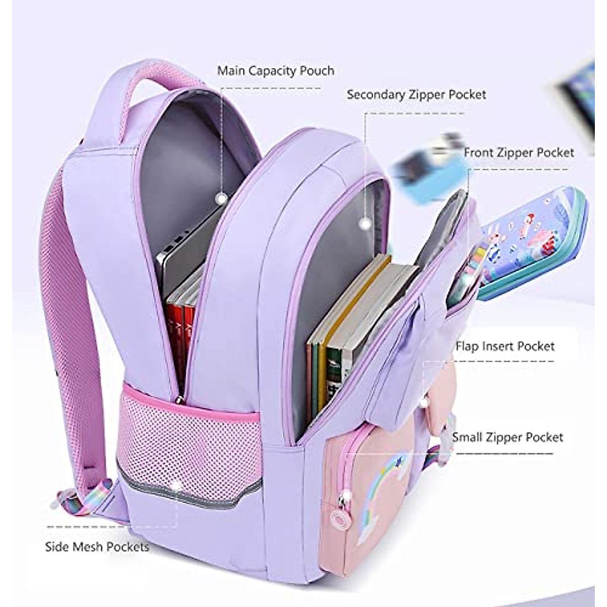 KTamiran Cute Backpack Travel Backpacks Bookbag for Women & Men Boys Girls School College Students Backpack Durable Water Resistant