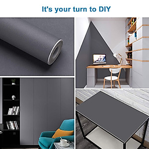 Oxdigi Black Contact Paper Peel and Stick Wallpaper for Shelf Liner Cabinet Table Drawer Door Reform Decorative Thick Self Adhesive Removable Vinyl Film 24 x 196 Inches